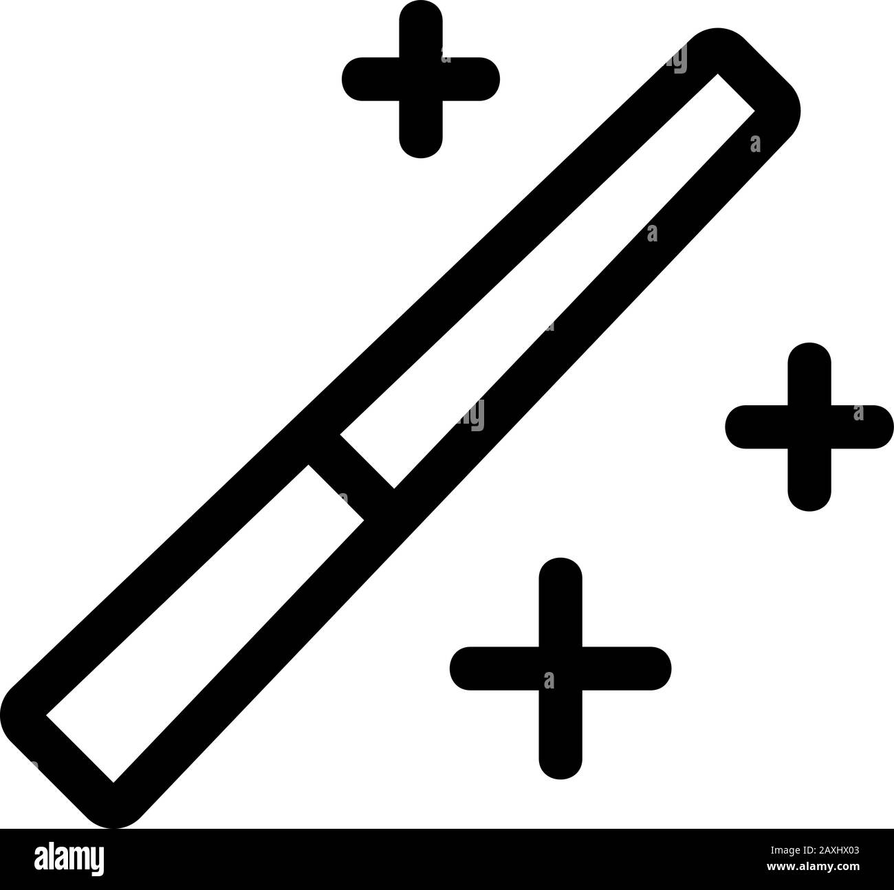 Magic stick icon vector. Isolated contour symbol illustration Stock ...