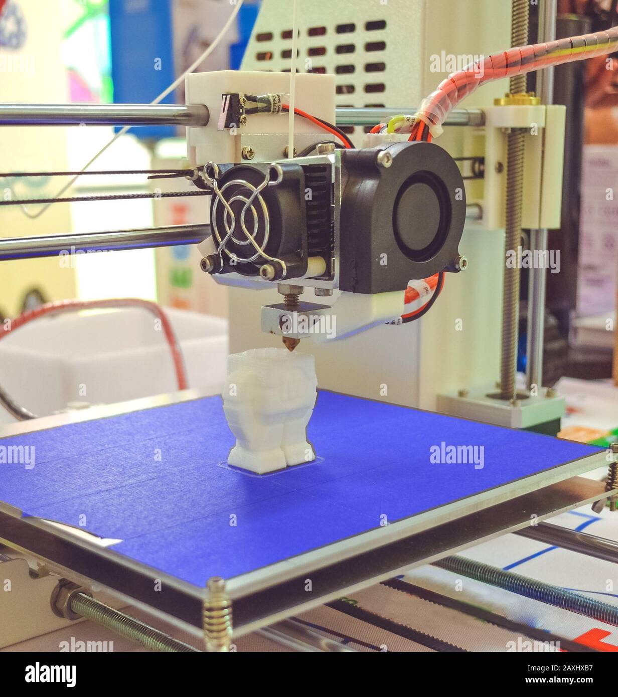 The process of working 3D printer and creating a three-dimensional ...