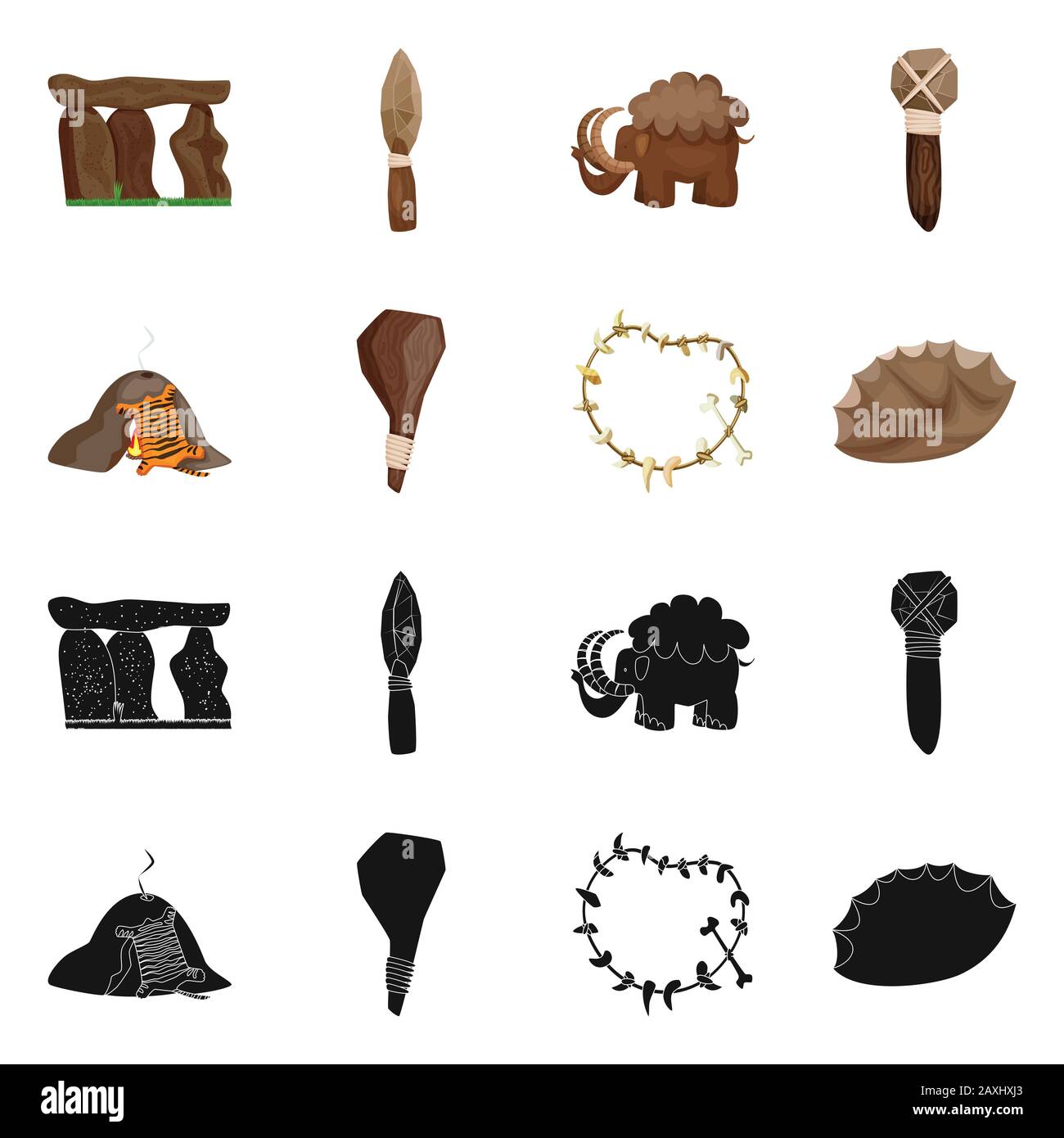 Vector design of evolution and prehistory symbol. Collection of ...