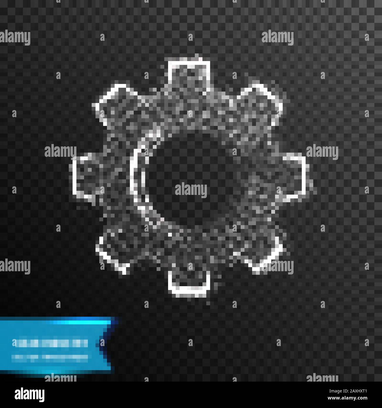 gear. cog wheel from connecting dot and line. light effect. vector ...