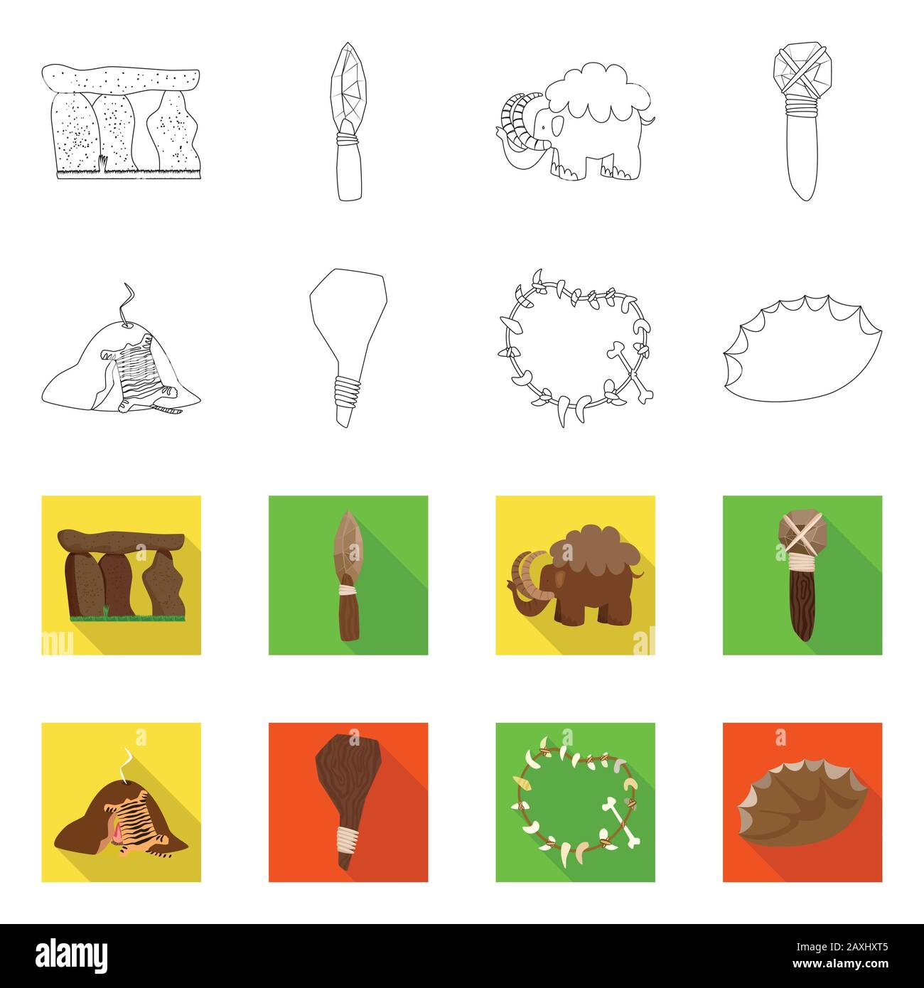 Vector design of evolution and prehistory logo. Set of evolution and ...