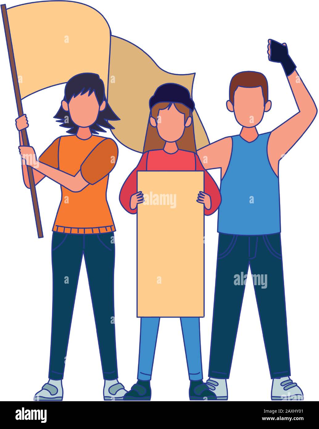 Portrait of women at protest Stock Vector Images - Alamy