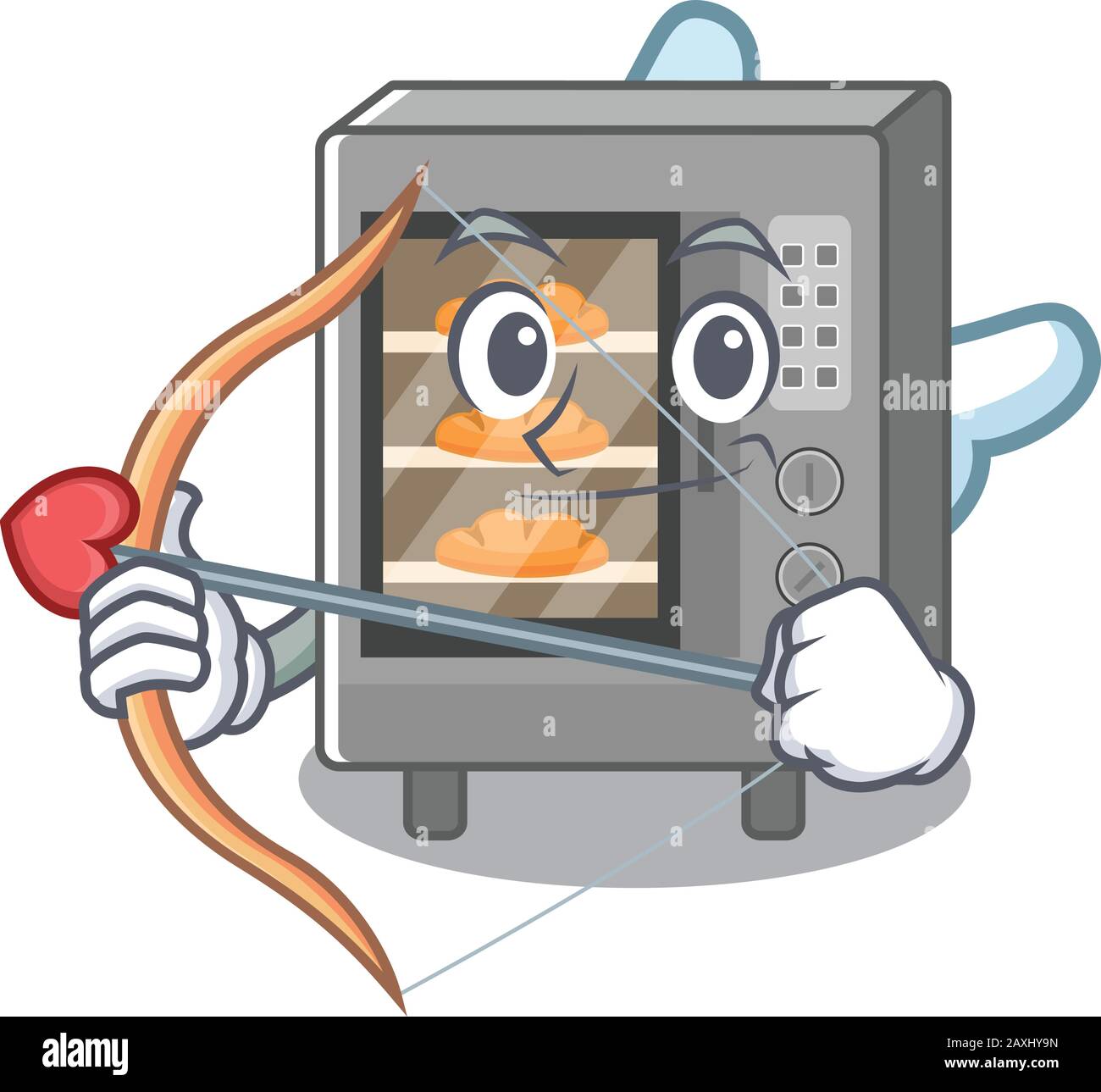 Sweet oven cake Cupid cartoon design with arrow and wings Stock Vector ...