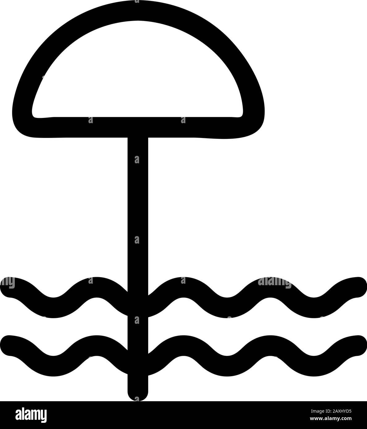 Beach umbrella icon vector. Isolated contour symbol illustration Stock ...