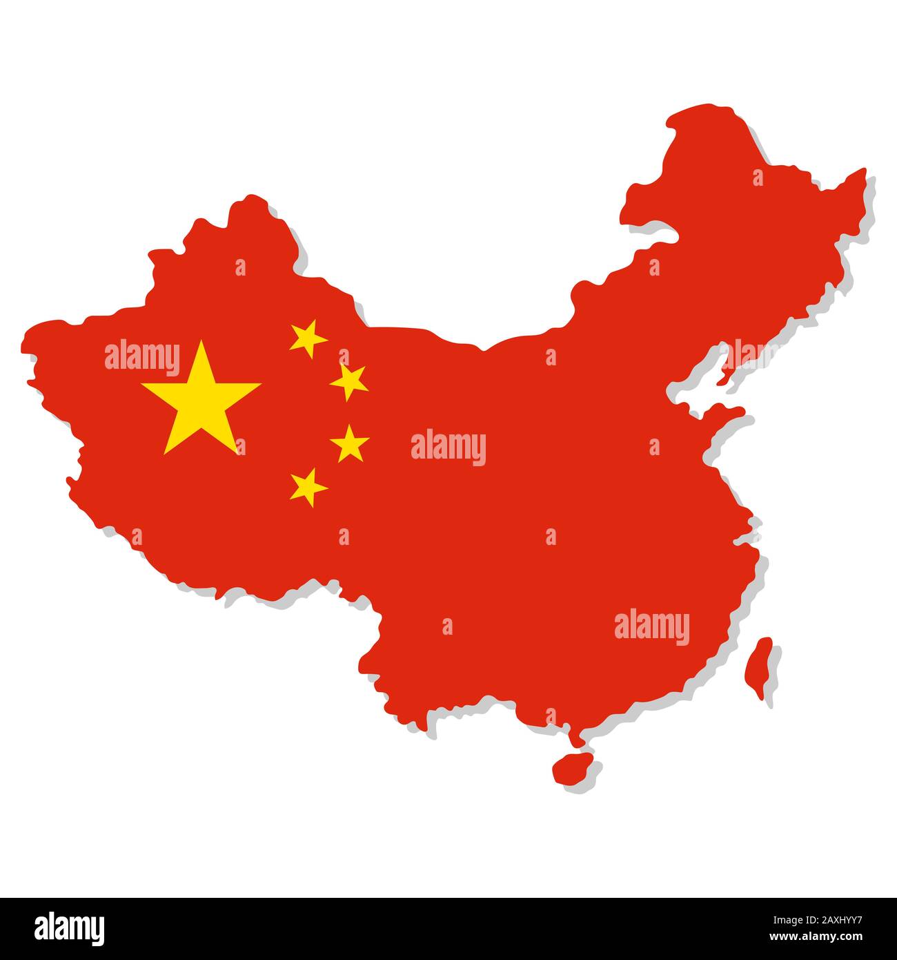 China map isolated on white background. Map with shadow. Vector ...