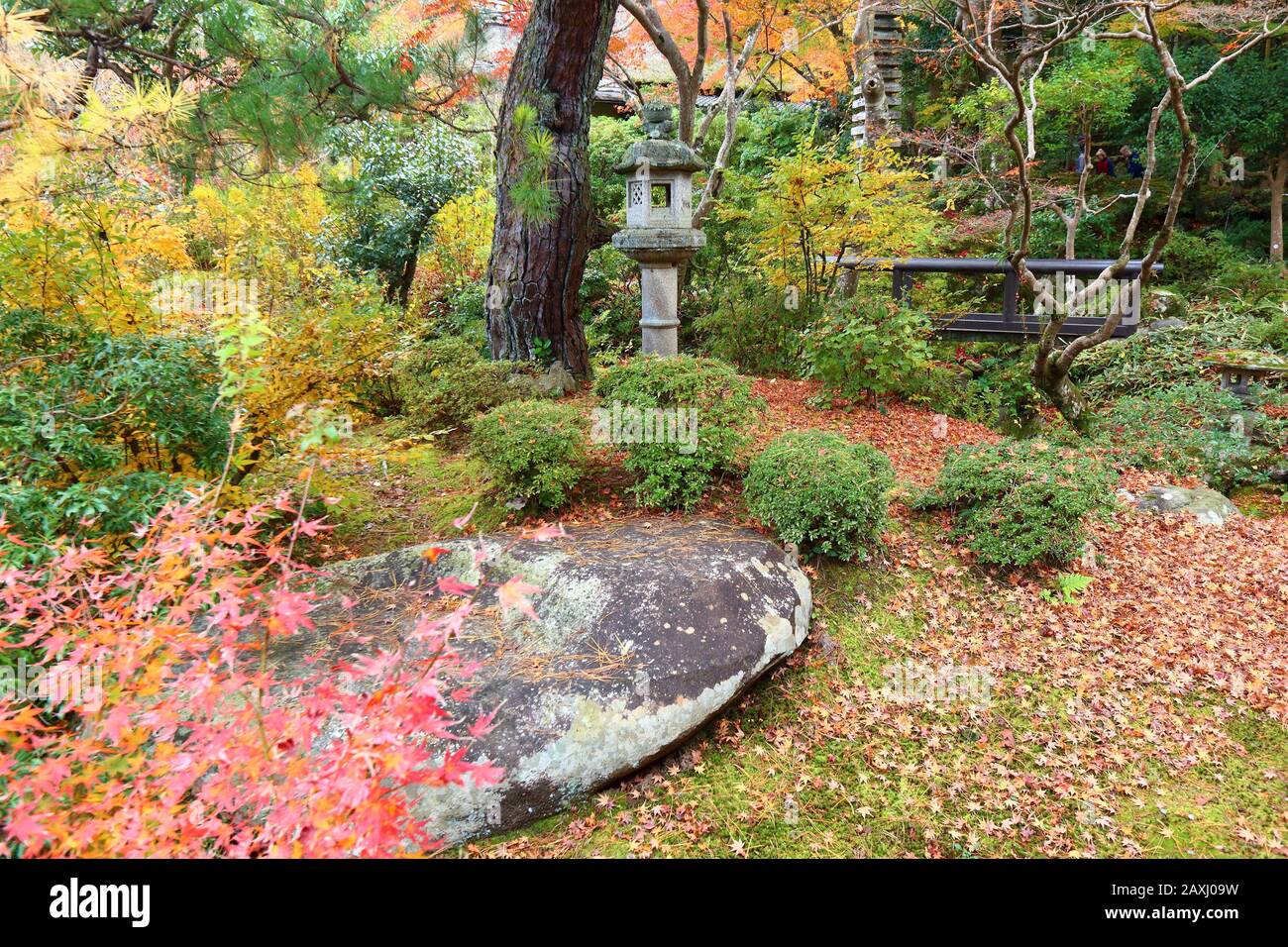 Nara, Japan. Autumn colors in Japanese garden. Yoshikien Garden Stock ...