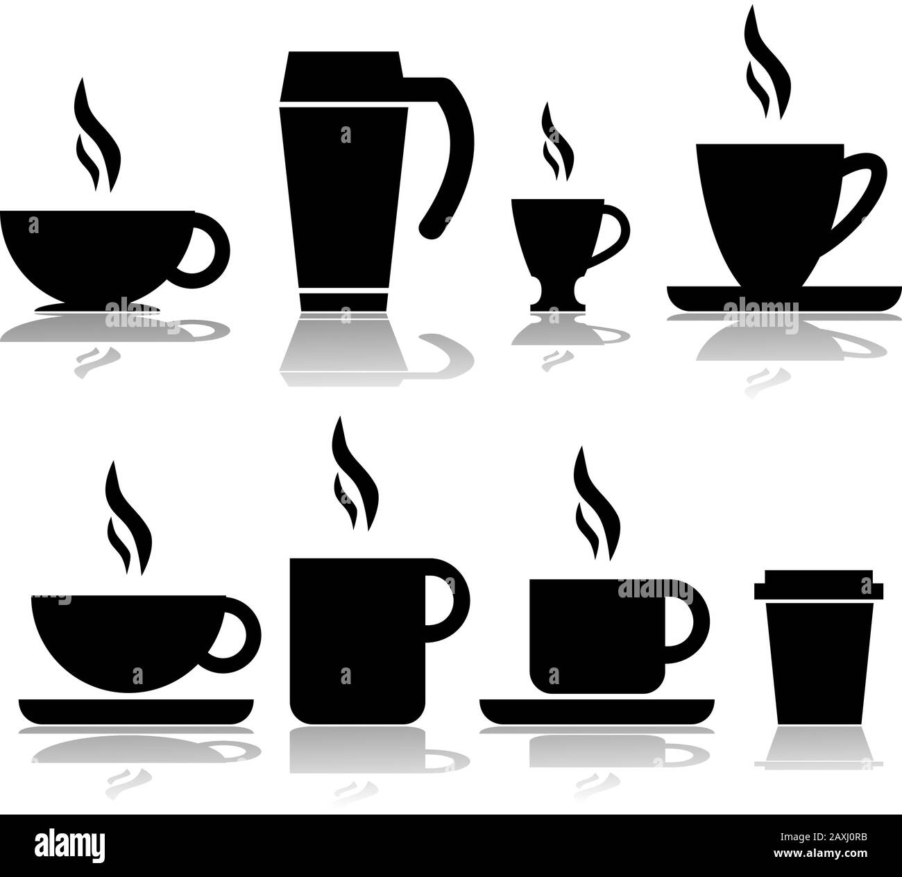 Collection set different hot Black and White Stock Photos & Images - Alamy