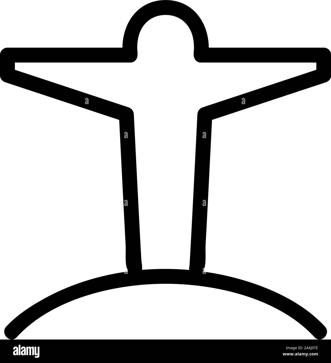 Statue of Brazil icon vector. Isolated contour symbol illustration ...