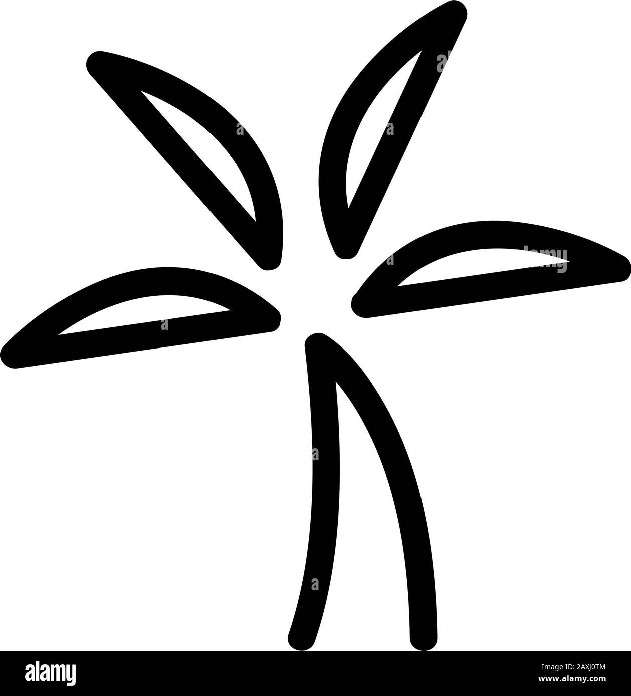 Palm icon vector. Isolated contour symbol illustration Stock Vector ...