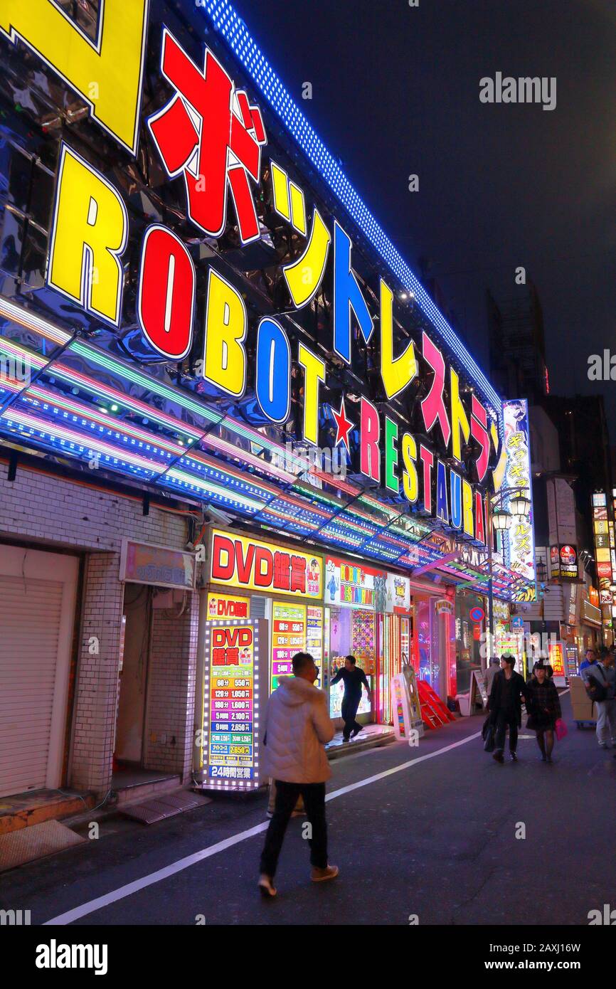 TOKYO, JAPAN - NOVEMBER 30, 2016: People visit Robot Restaurant of ...