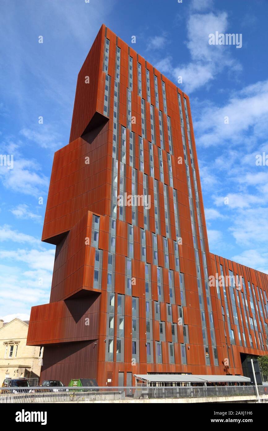 LEEDS, UK - JULY 12, 2016: Broadcasting Tower university skyscraper in ...