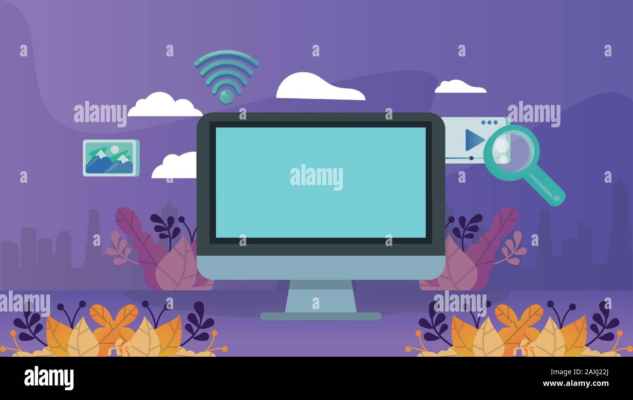 desktop computer device isolated icon Stock Vector Image & Art - Alamy