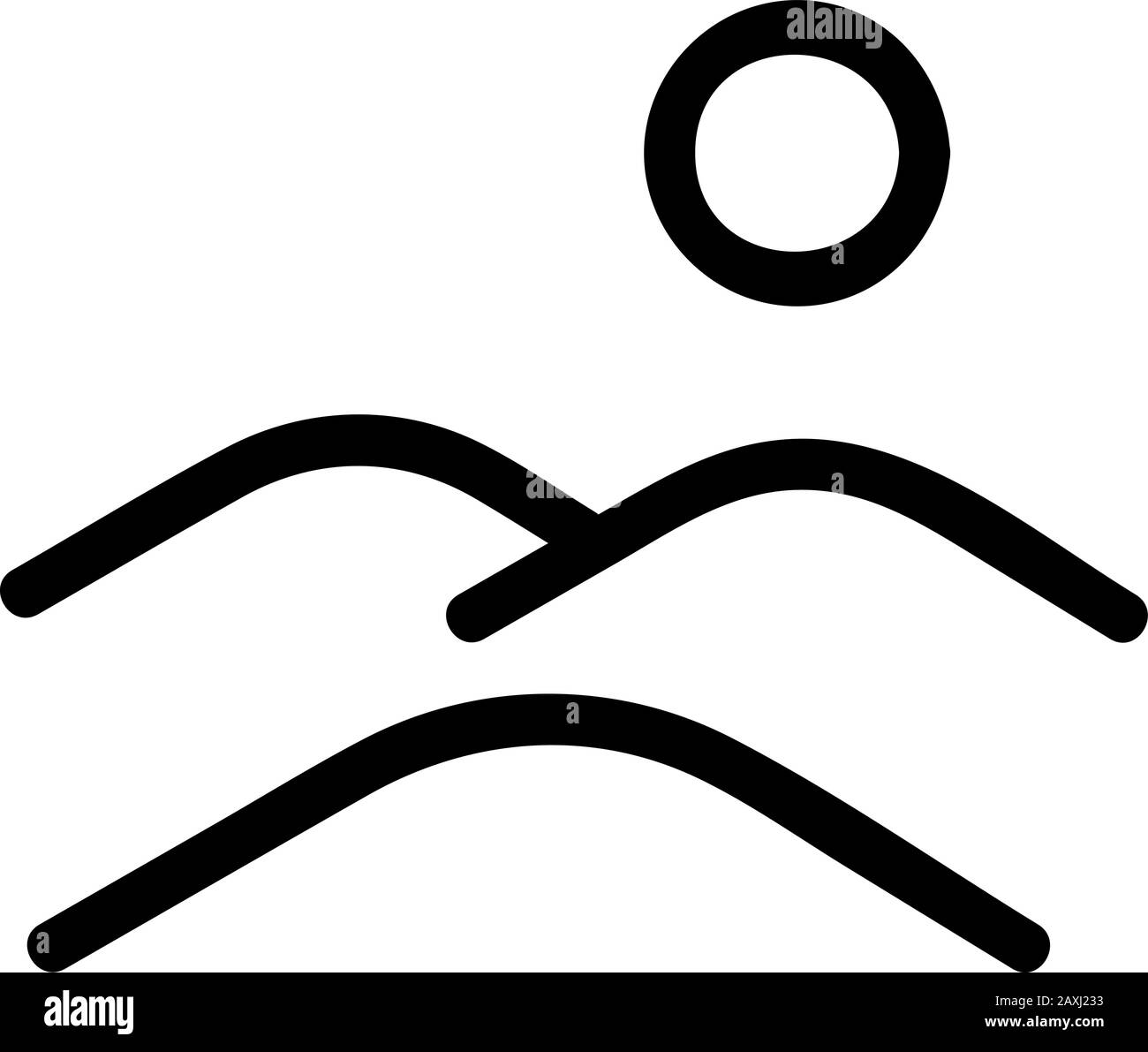 Desert sun icon vector. Isolated contour symbol illustration Stock ...