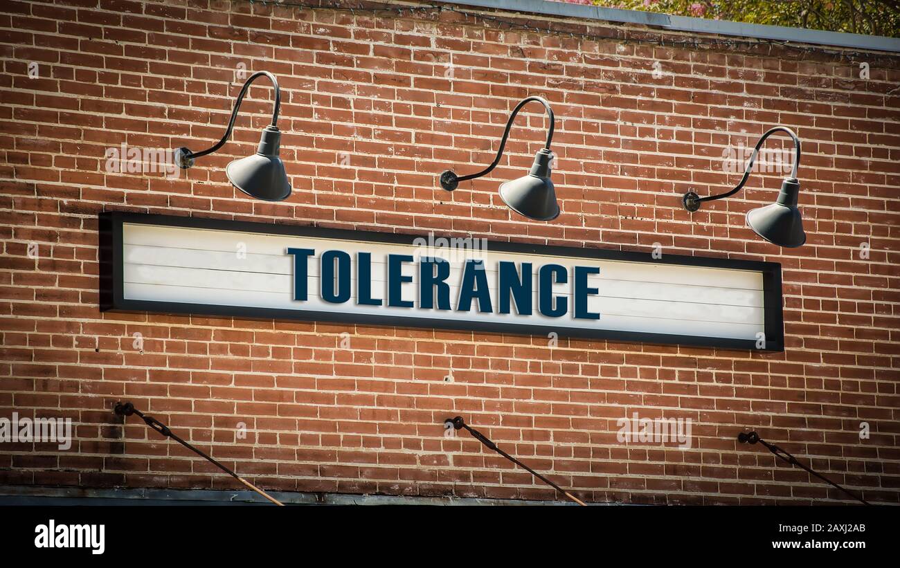 Street Sign the Direction Way to Tolerance Stock Photo - Alamy