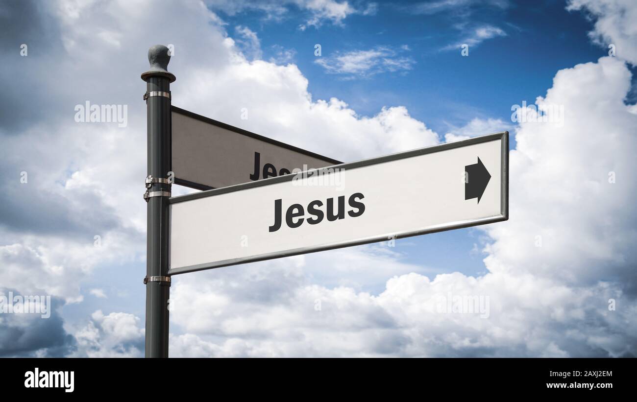 Street Sign the Direction Way to Jesus Stock Photo - Alamy