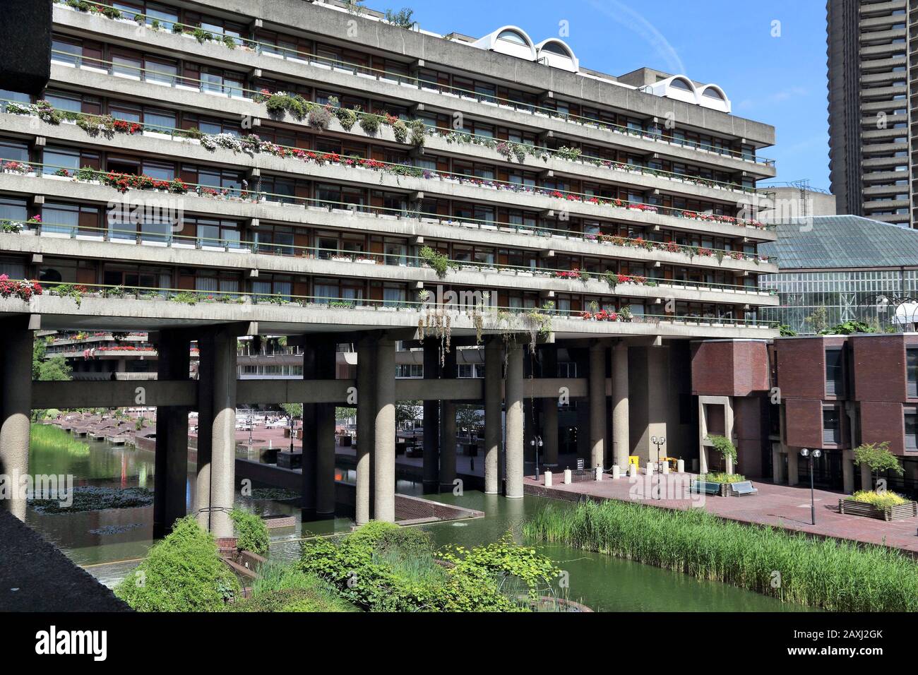 LONDON, UK - JULY 6, 2016: Barbican Estate in the City of London. The ...
