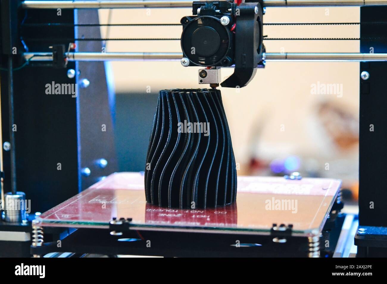 The process of working 3D printer and creating a three-dimensional ...