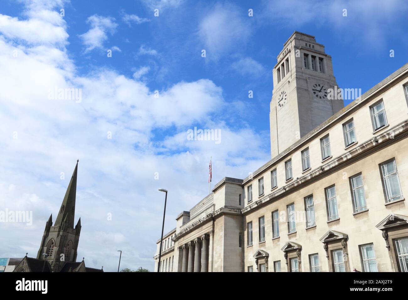 Leeds city skyline, UK. Parkinson Building of the University of Leeds ...