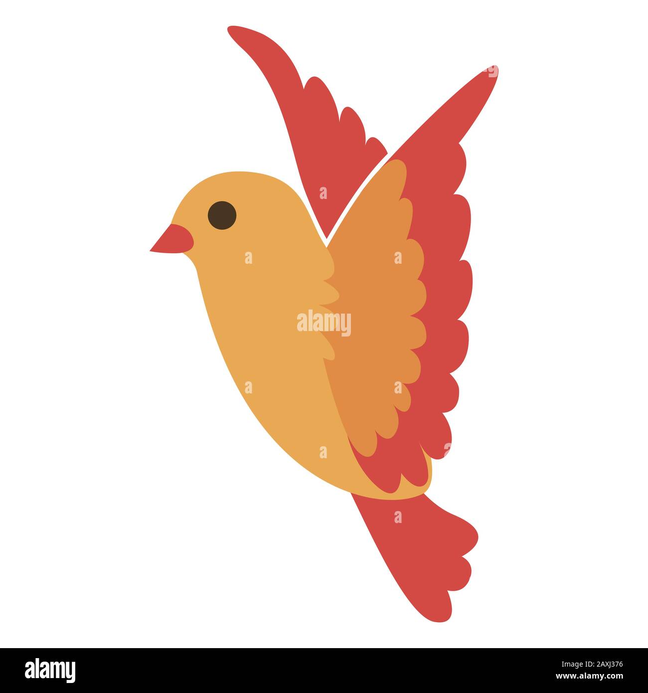 Flying little natural bird icon colorful isolated on white Stock Vector ...