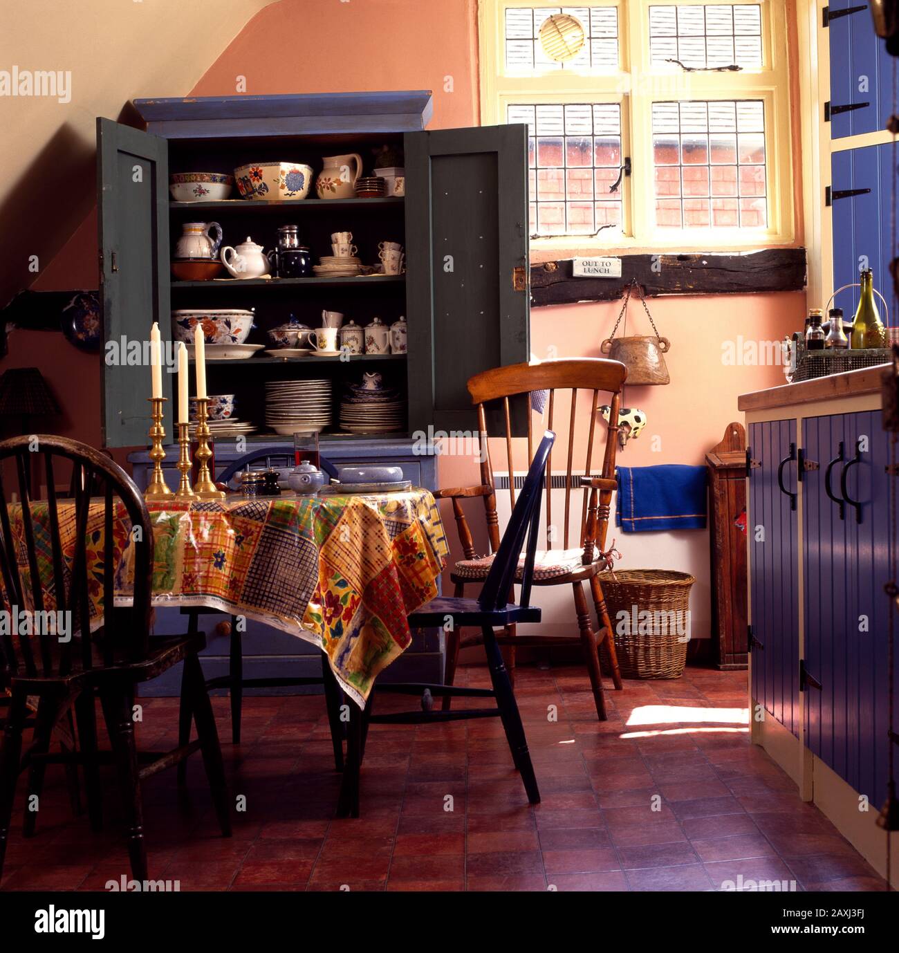 Traditional attic kitchen in top of building Stock Photo - Alamy