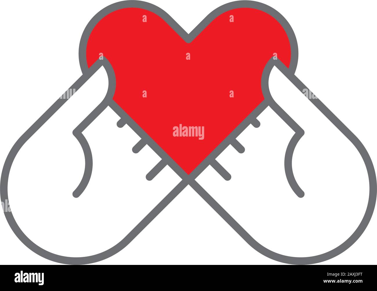 Two hand holding one heart vector icon, Love and romance symbol Stock ...