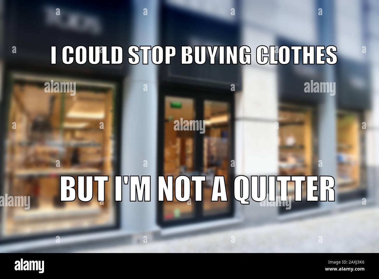 Shopping funny meme for social media sharing. Shopping addiction Stock ...