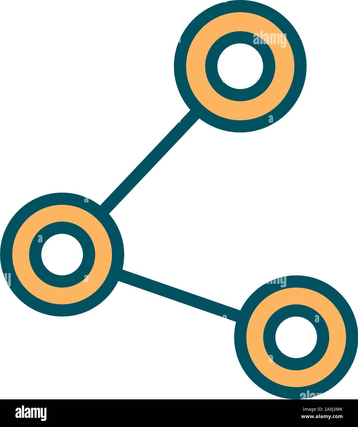 share connection social media line and fill vector illustration Stock ...