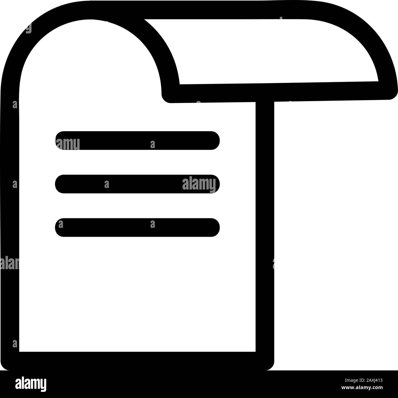 receipt dollar icon vector. Isolated contour symbol illustration Stock ...