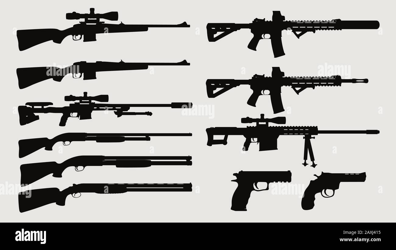 weapon silhouette side view set Stock Vector Image & Art - Alamy