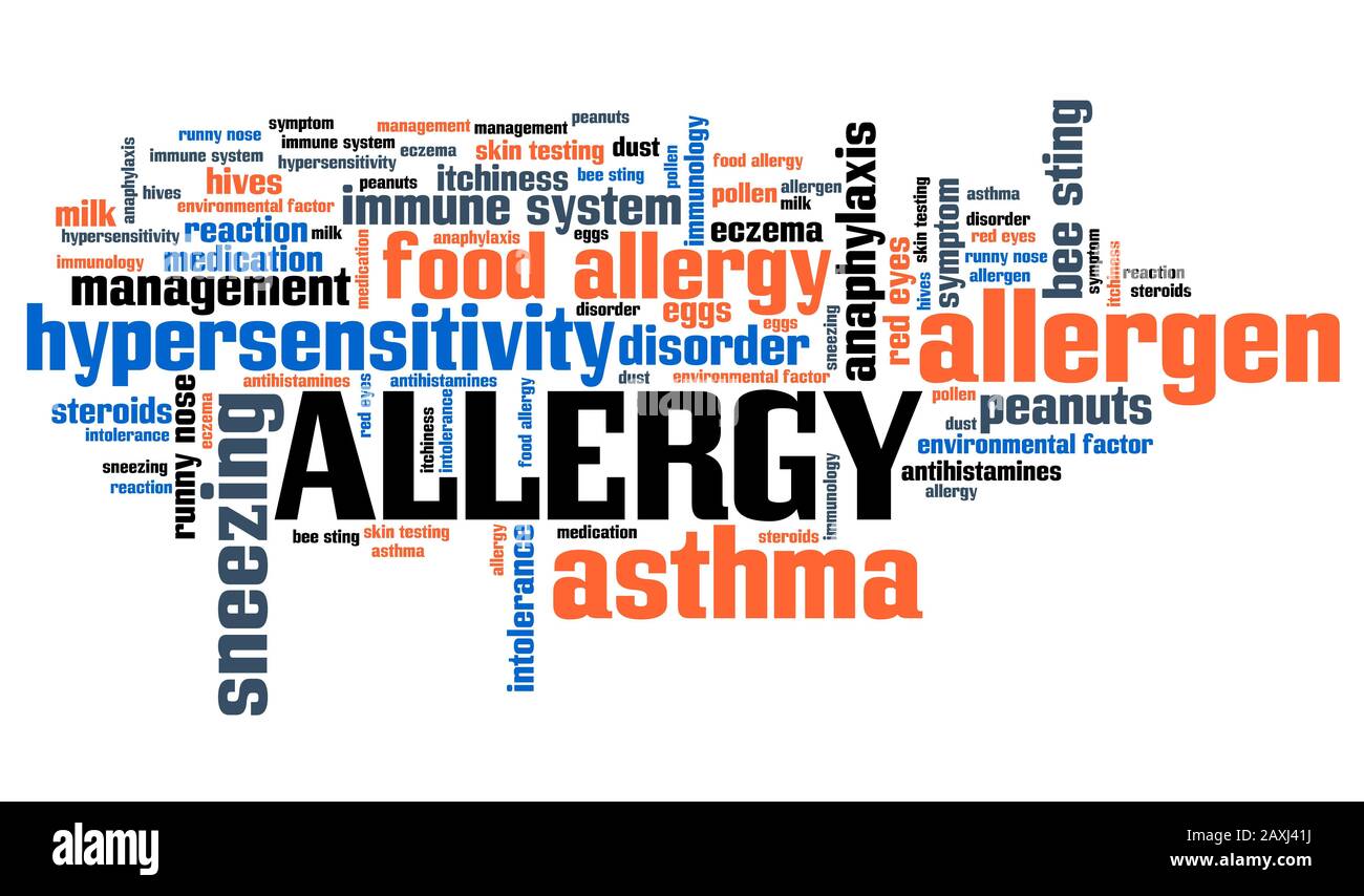 Allergy - health concepts word cloud illustration. Word collage concept ...