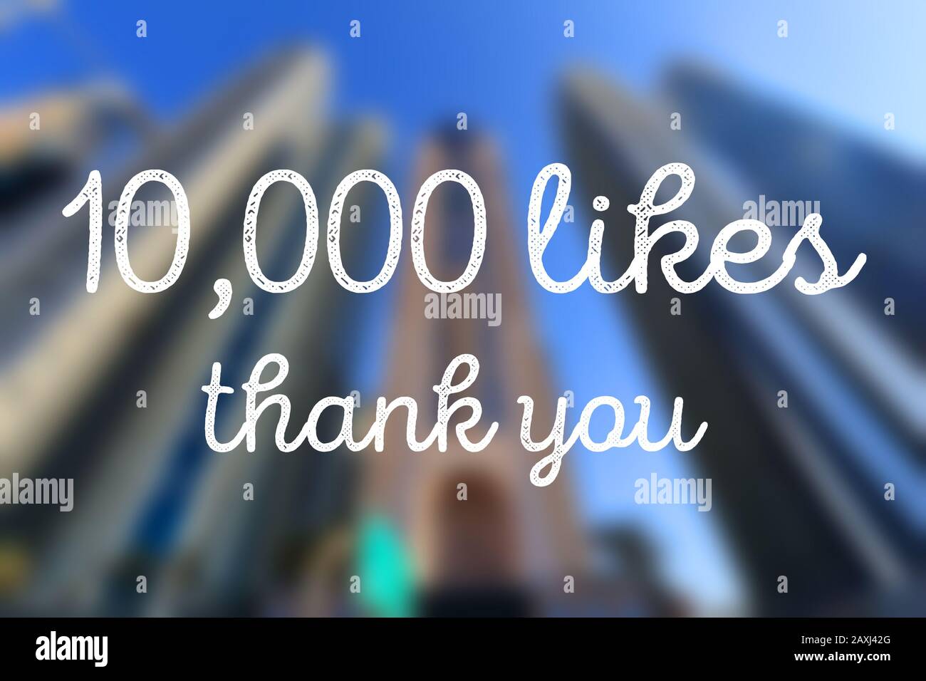 10000 likes. Social media achievement. Thank you banner Stock Photo - Alamy