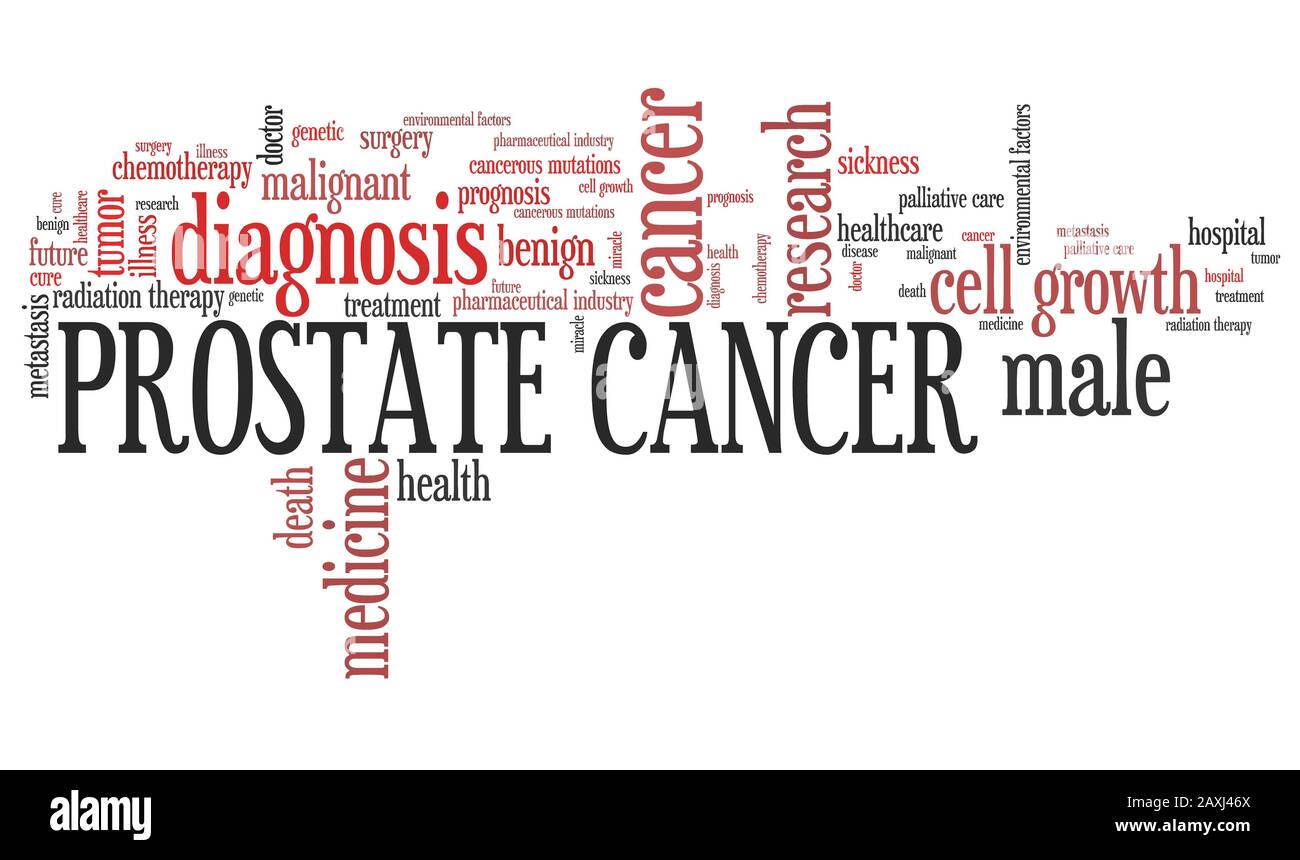 Prostate cancer word collage concept. Serious disease treatment Stock ...