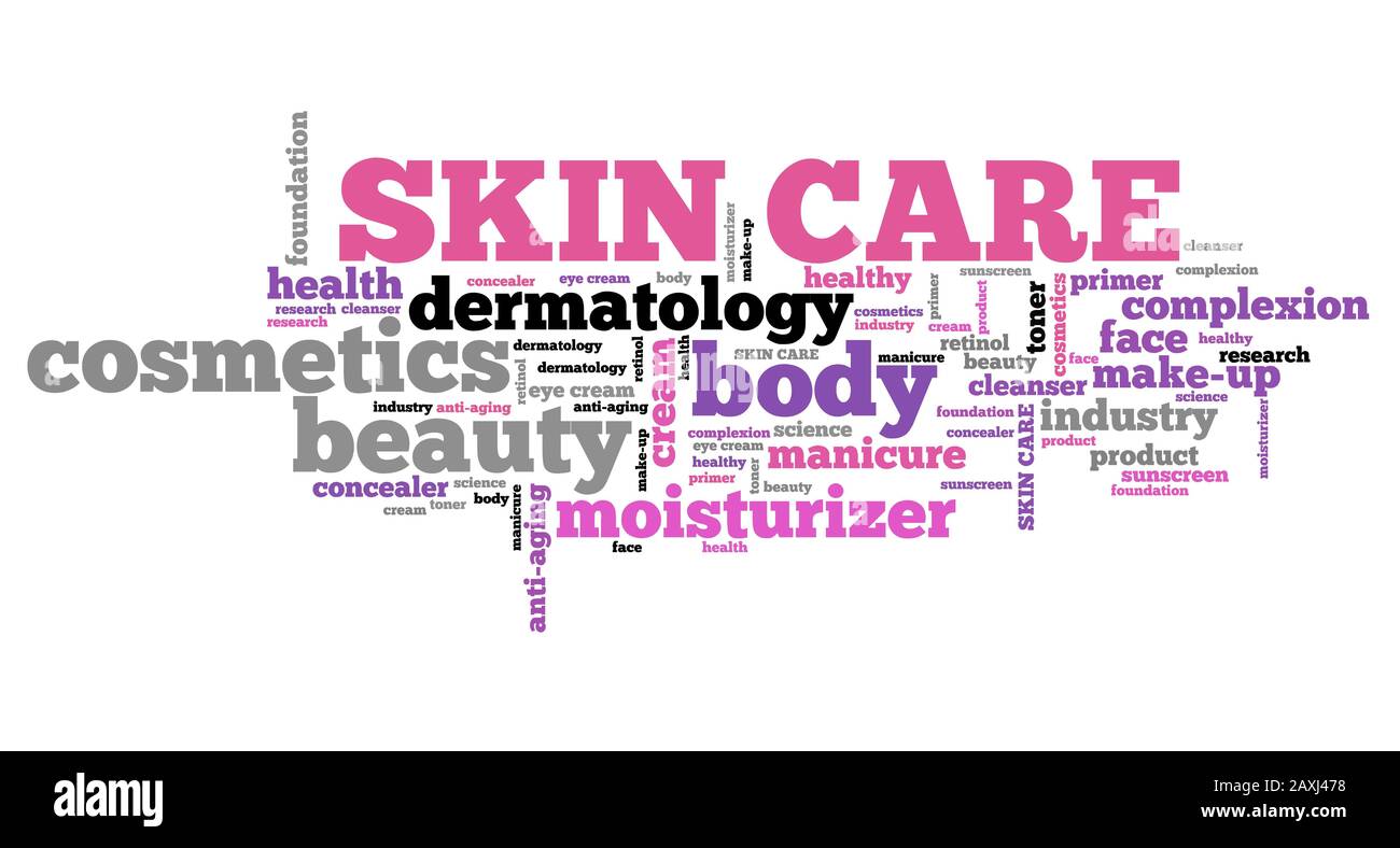 Skin care products - beauty industry. Word cloud concept Stock Photo ...
