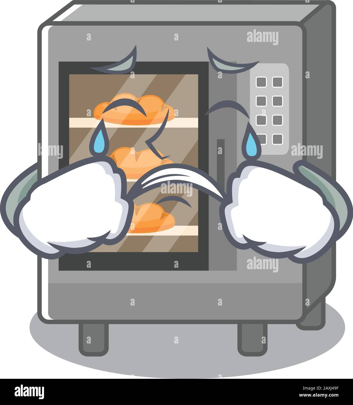 Oven cake cartoon character concept with a sad face Stock Vector Image ...