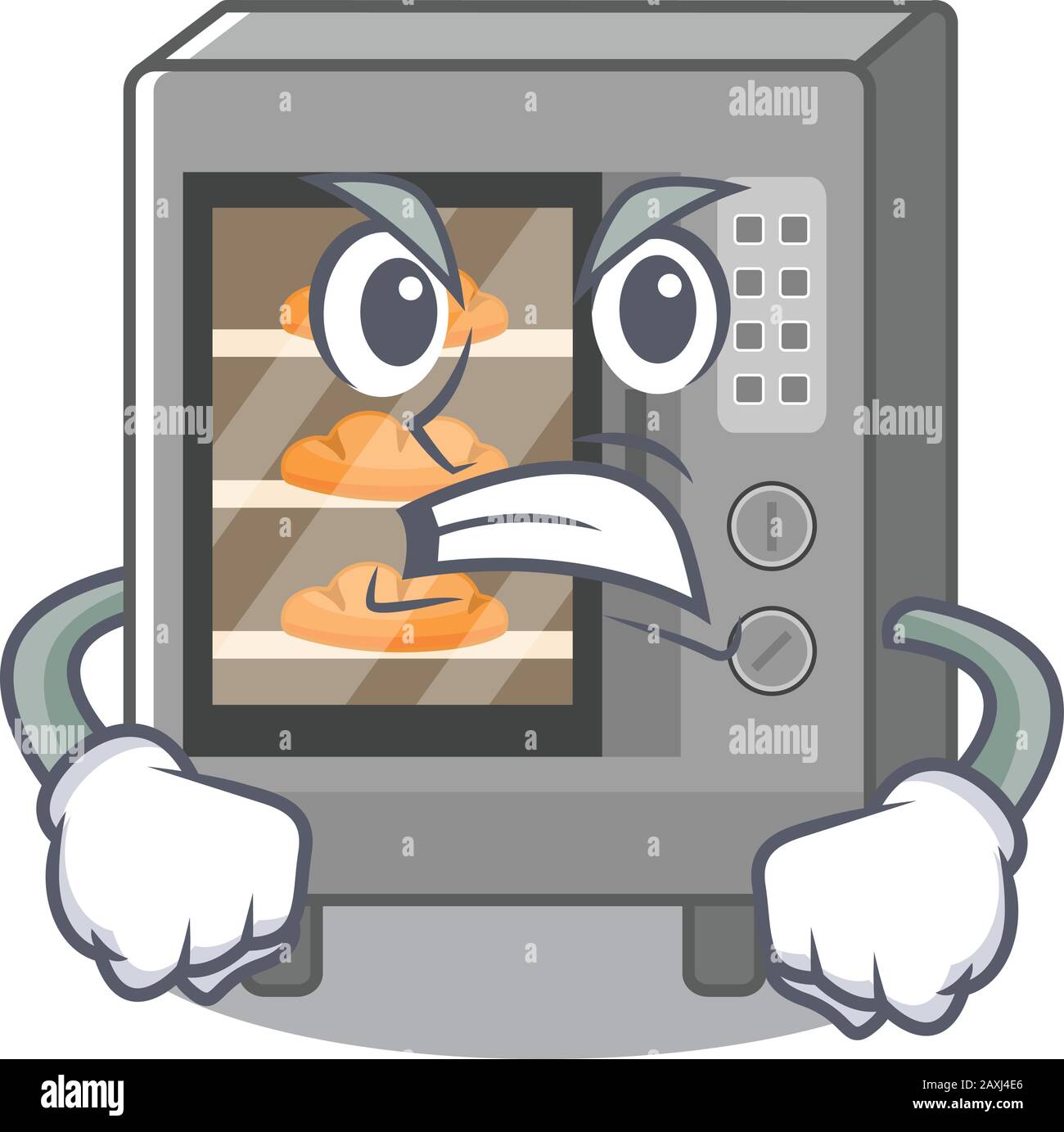 Oven cake cartoon character style having angry face Stock Vector Image ...