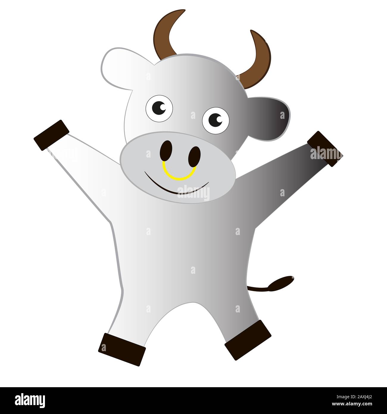 Cheerful and kind bull isolated by a white background Stock Vector ...