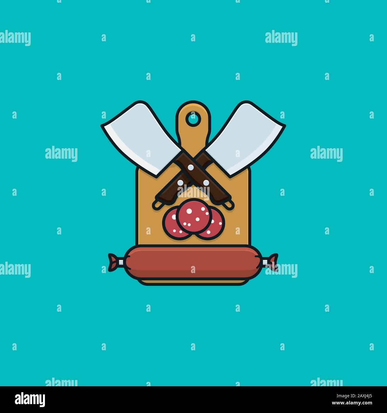 Meat on chopping board Stock Vector Images - Alamy