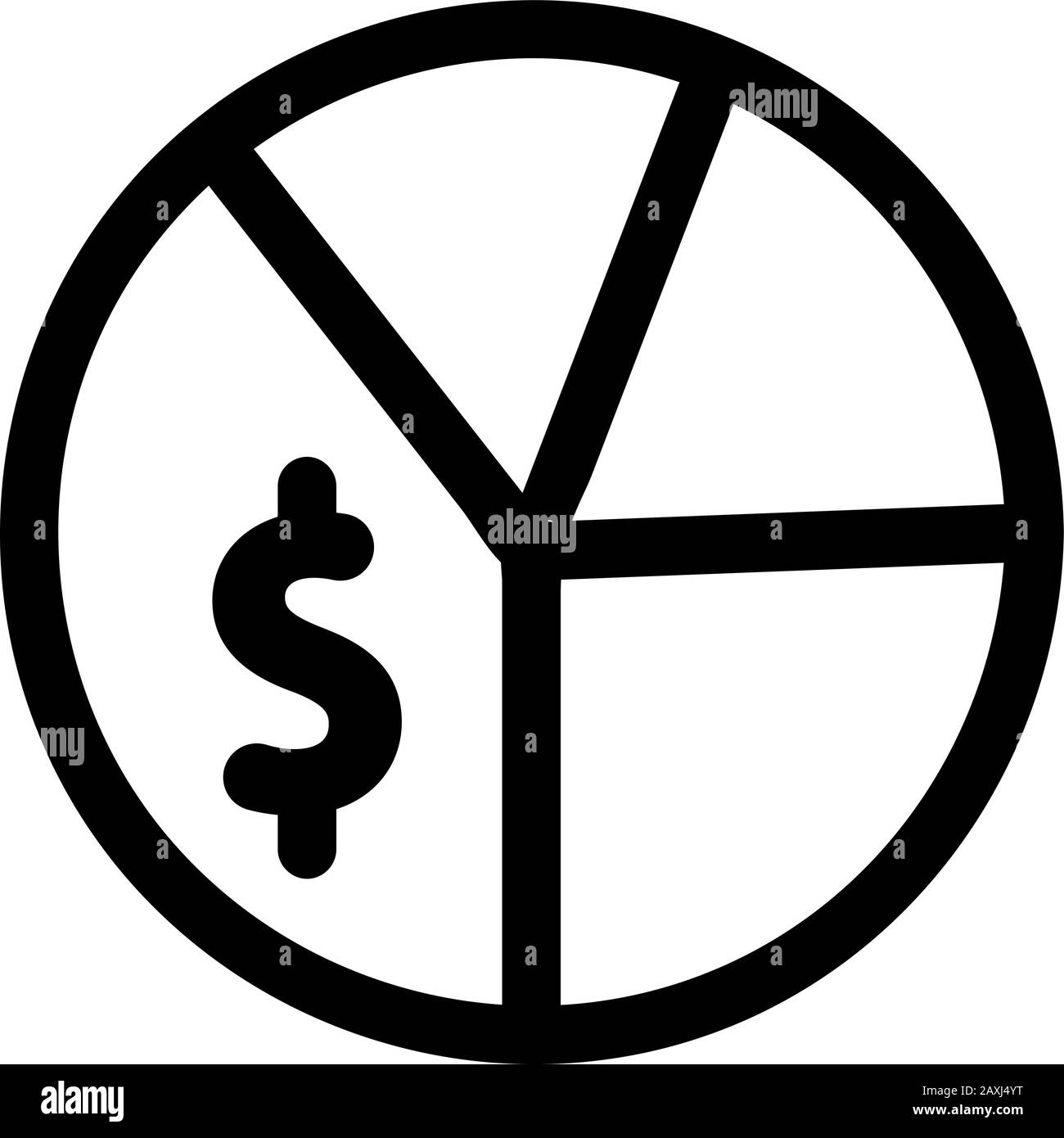 Dollar chart icon vector. Isolated contour symbol illustration Stock ...
