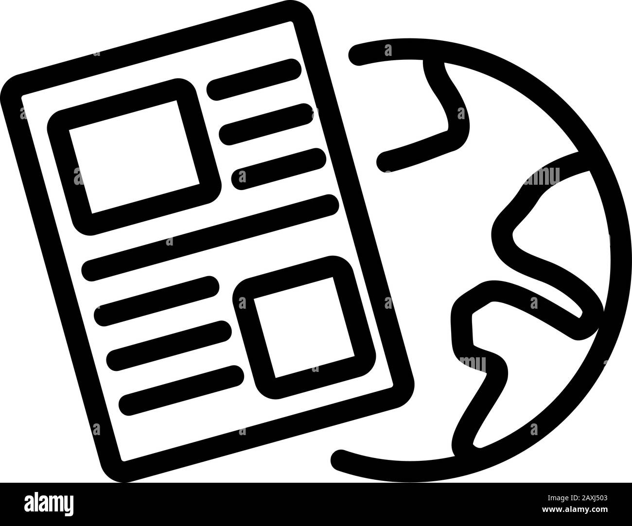 newspaper icon vector. Isolated contour symbol illustration Stock ...