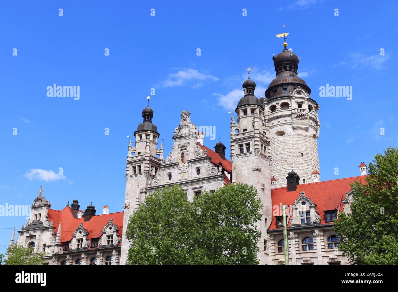Leipzig city, Germany. New City Hall (Neues Rathaus) built in ...