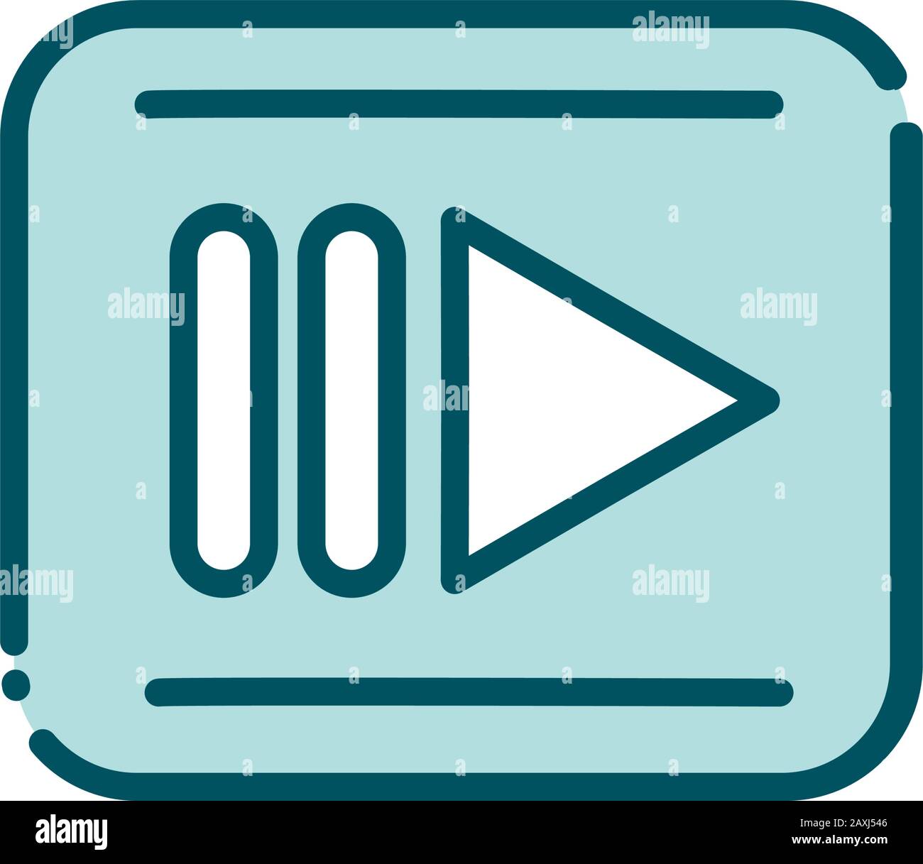 rec player button social media line and fill vector illustration Stock ...