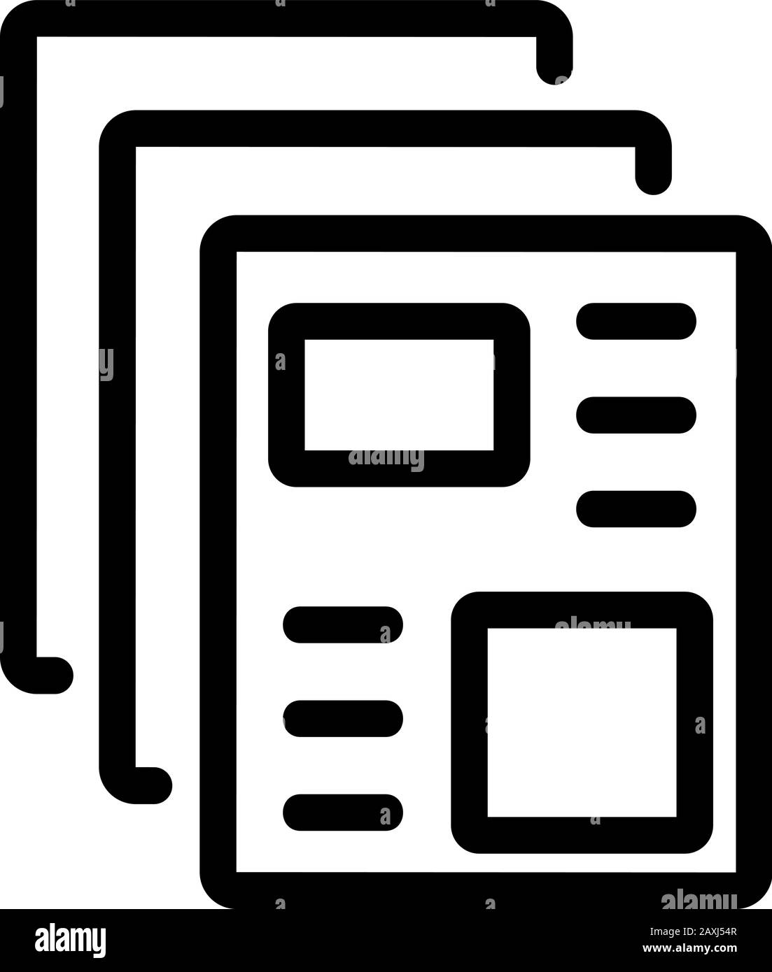 newspaper icon vector. Isolated contour symbol illustration Stock ...