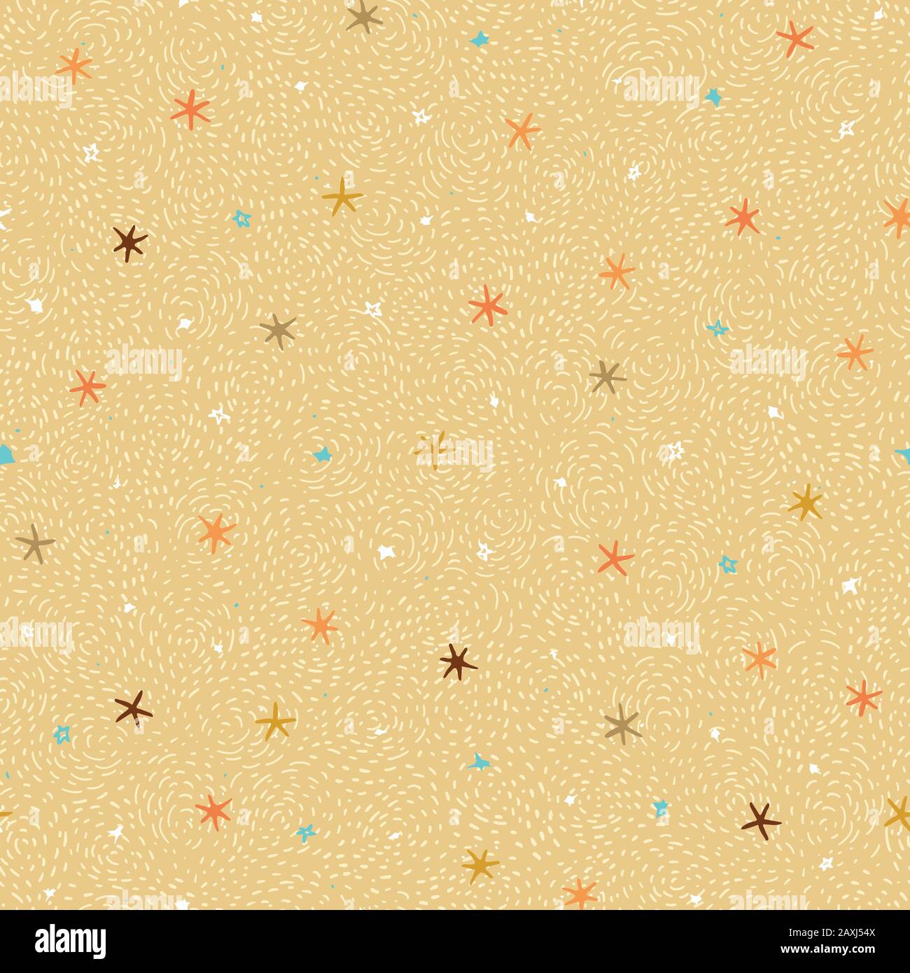 Vector abstract sea star pattern, summer mood, star fish on textured ...