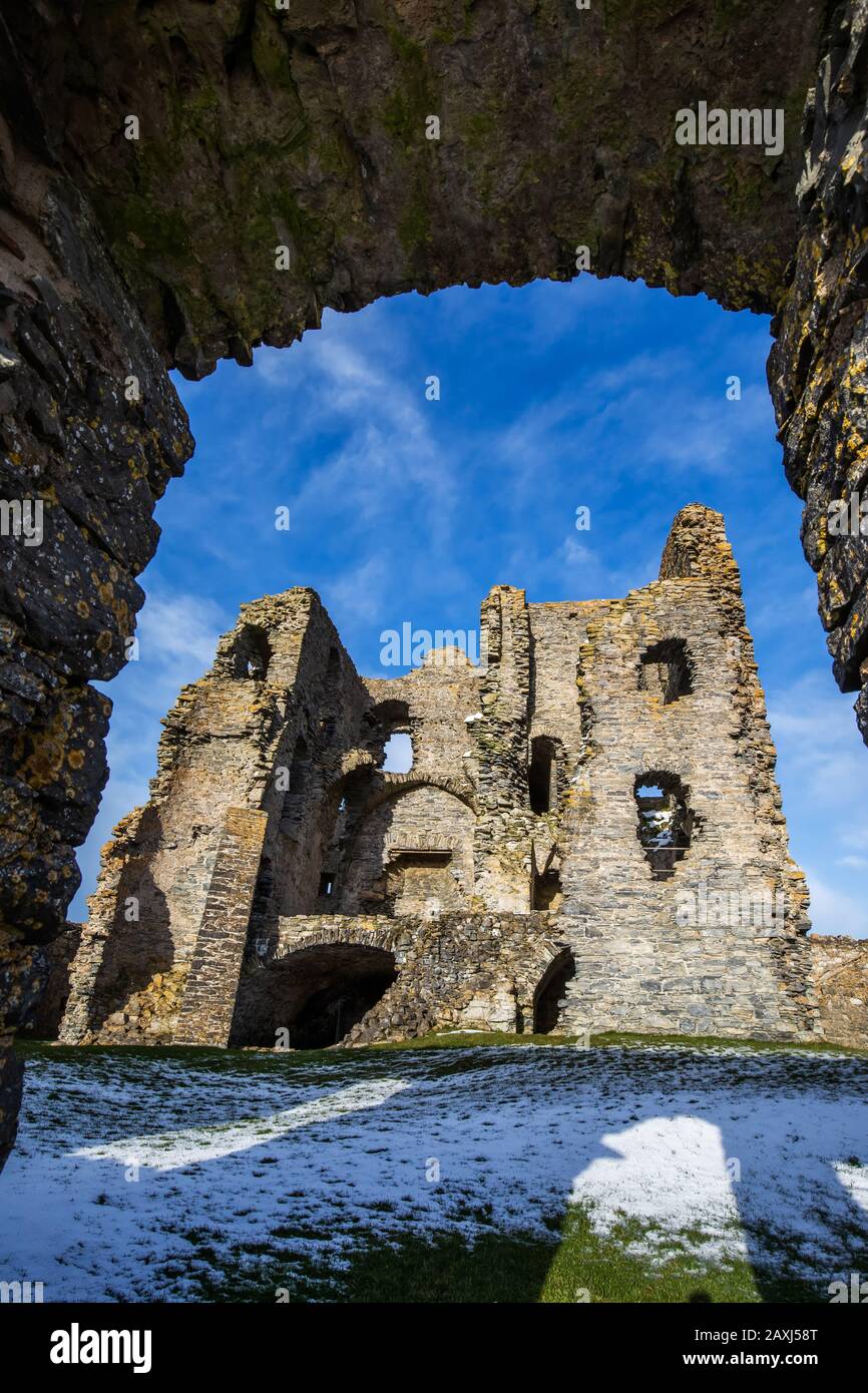 The ruins of Auchindoun Castle, a 15th centure L-plan tower near ...