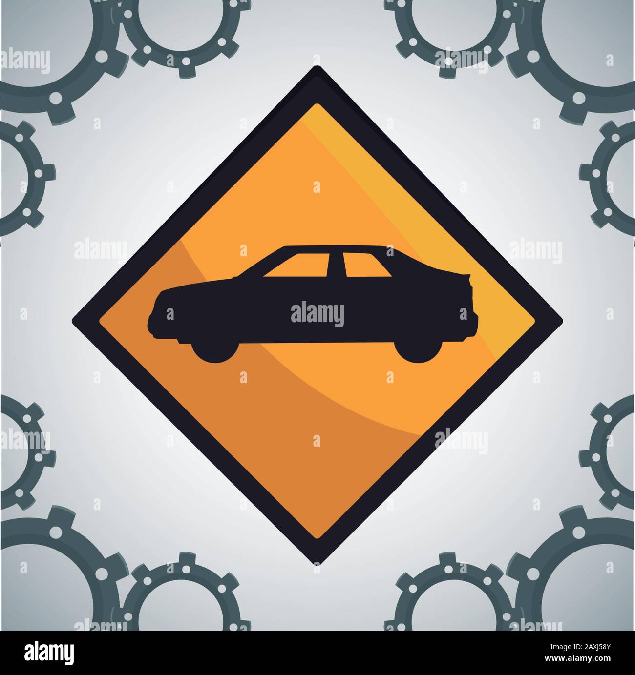 road sign with car icon, colorful design Stock Vector Image & Art - Alamy