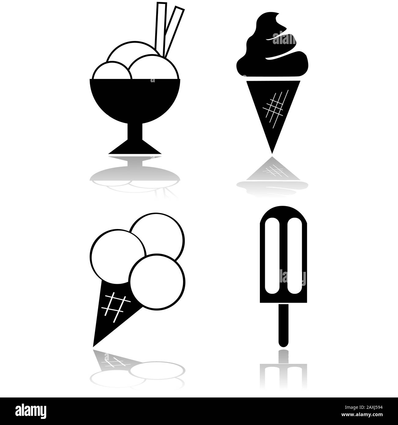 Ice cream round icon Black and White Stock Photos & Images - Alamy