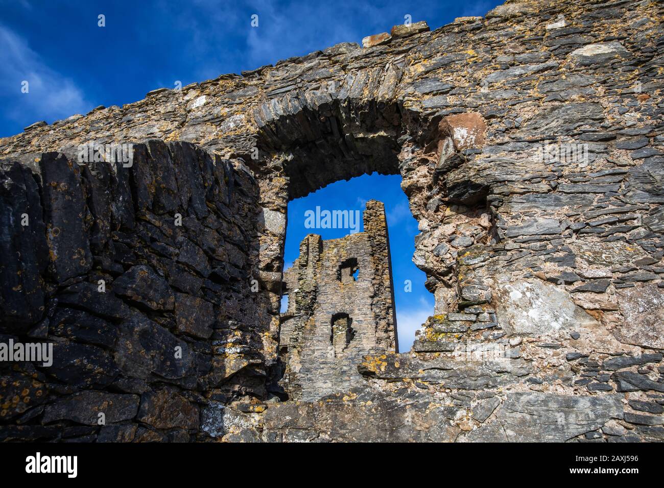The ruins of Auchindoun Castle, a 15th centure L-plan tower near ...