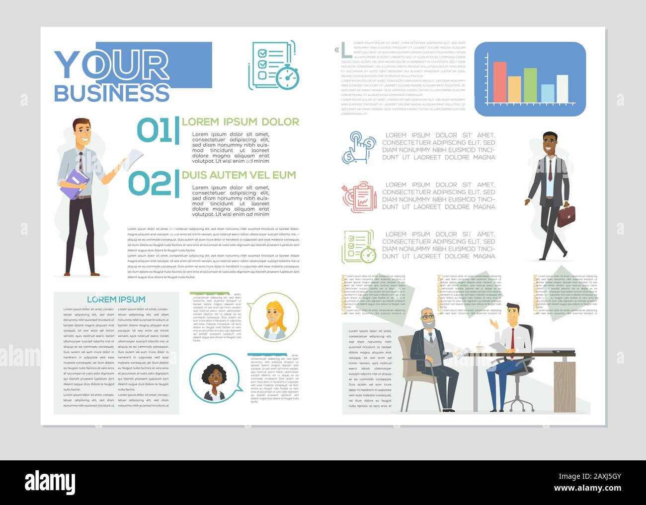 Your business article - colorful vector brochure template with text ...