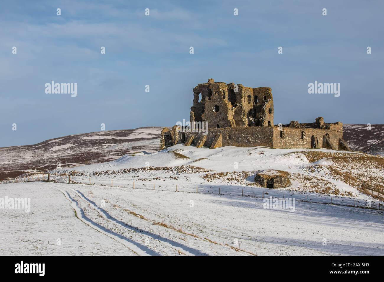 The ruins of Auchindoun Castle, a 15th centure L-plan tower near ...