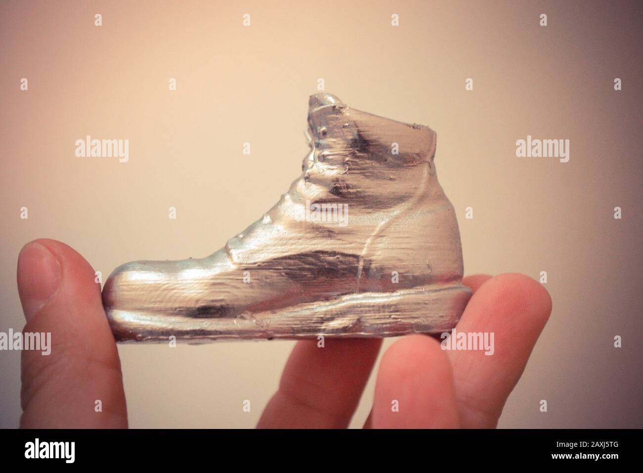 Object in the form of a boot printed on a 3d printer and covered with ...